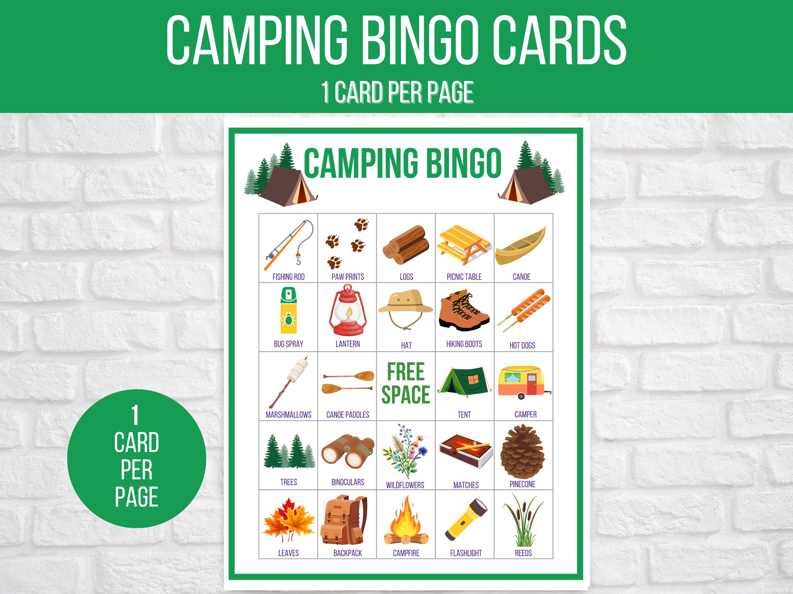 Camping Bingo 30 Printable Camping Bingo Cards Camping Game - Etsy ...