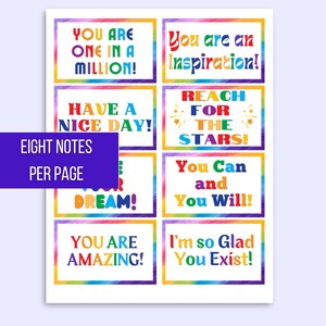 Printable Lunchbox Notes, Positive Notes, Encouragement Cards, Kindness ...
