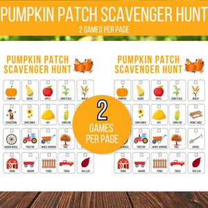 Pumpkin Patch Scavenger Hunt for Kids, Nature Scavenger Hunt, Pumpkin ...