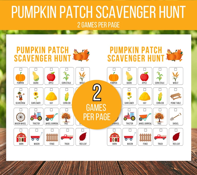 Pumpkin Patch Scavenger Hunt for Kids, Nature Scavenger Hunt, Pumpkin ...