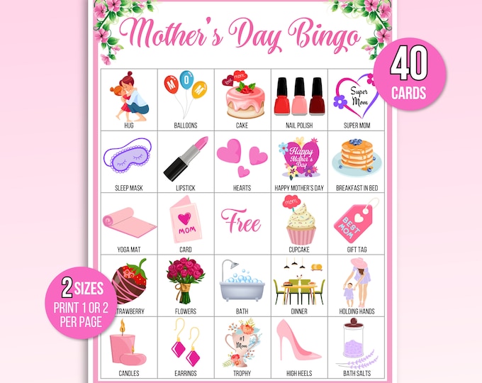 Mom Bingo,mothers Day Games,baby Shower Game,games for Moms Group ...