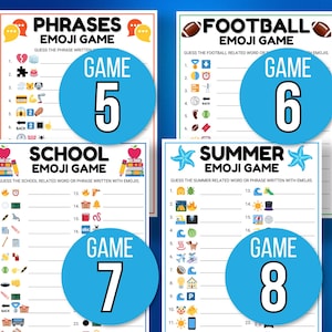 Emoji Games Bundle, Emoji Party Games, Emoji Games, Fun Emoji Printable ...