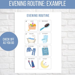 Kids Morning and Evening Routine Charts, Morning Routine for Kids ...