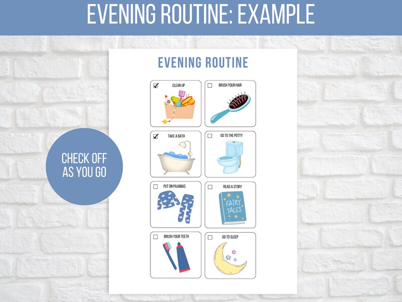 Kids Morning and Evening Routine Charts Morning Routine for - Etsy