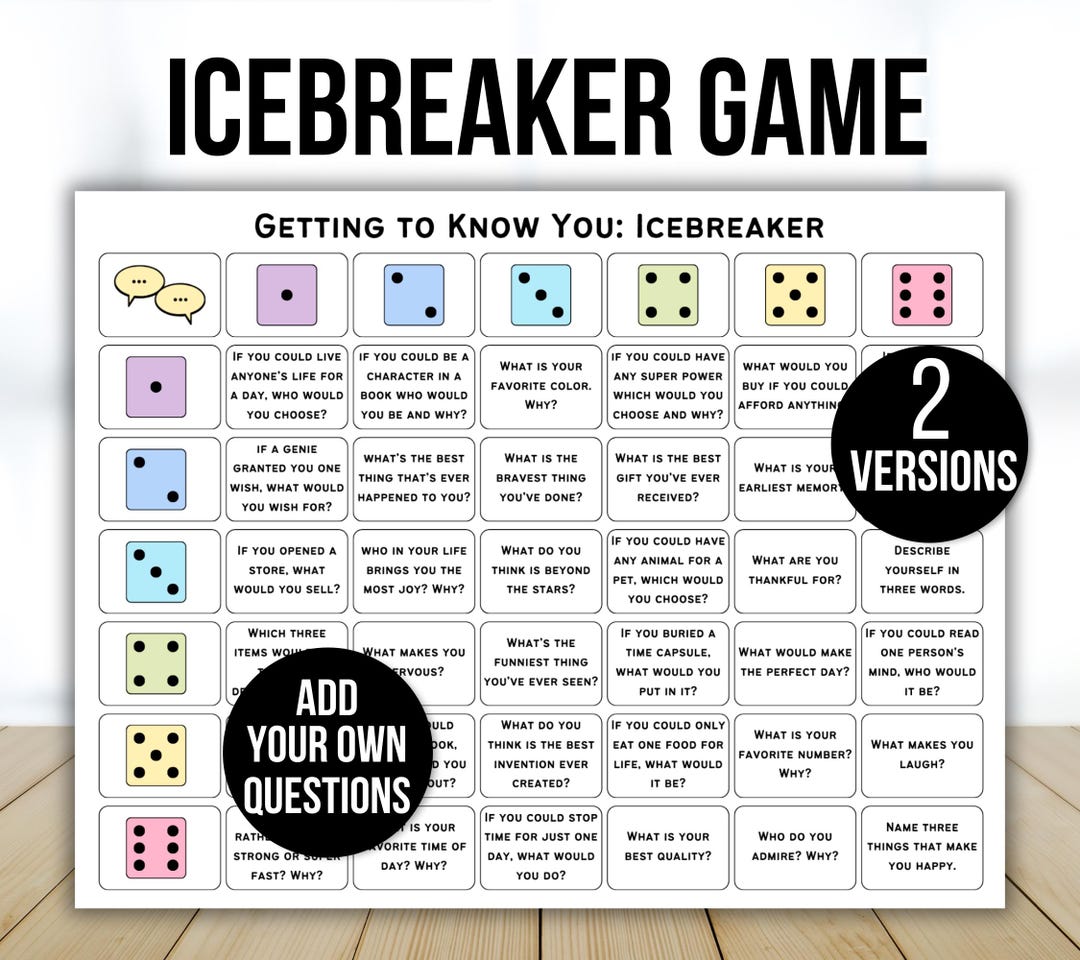 Icebreaker Game, Icebreaker Activity, Team Building Game, Table Talk ...