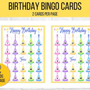 Birthday Bingo, 60 Birthday Bingo Cards, Birthday Party Game, Happy ...