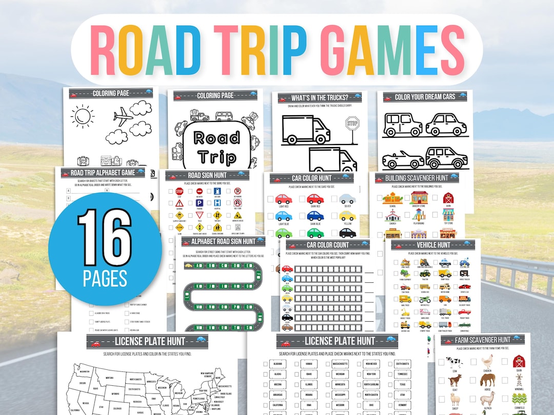 Kids Road Trip Games Printable, Travel Activities, Road Trip Games ...
