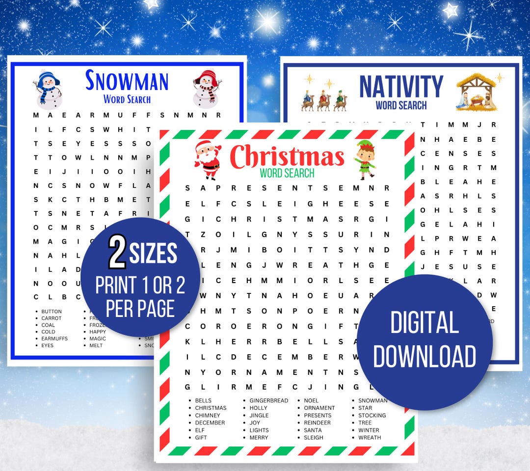 Christmas Word Search, Fun Christmas Games, Printable Christmas Games ...