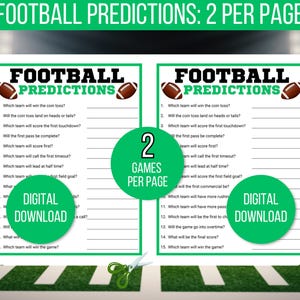 Football Game Predictions, Football Party Games, Football Game for ...