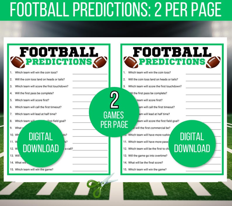 Football Game Predictions, Football Party Games, Football Game for ...