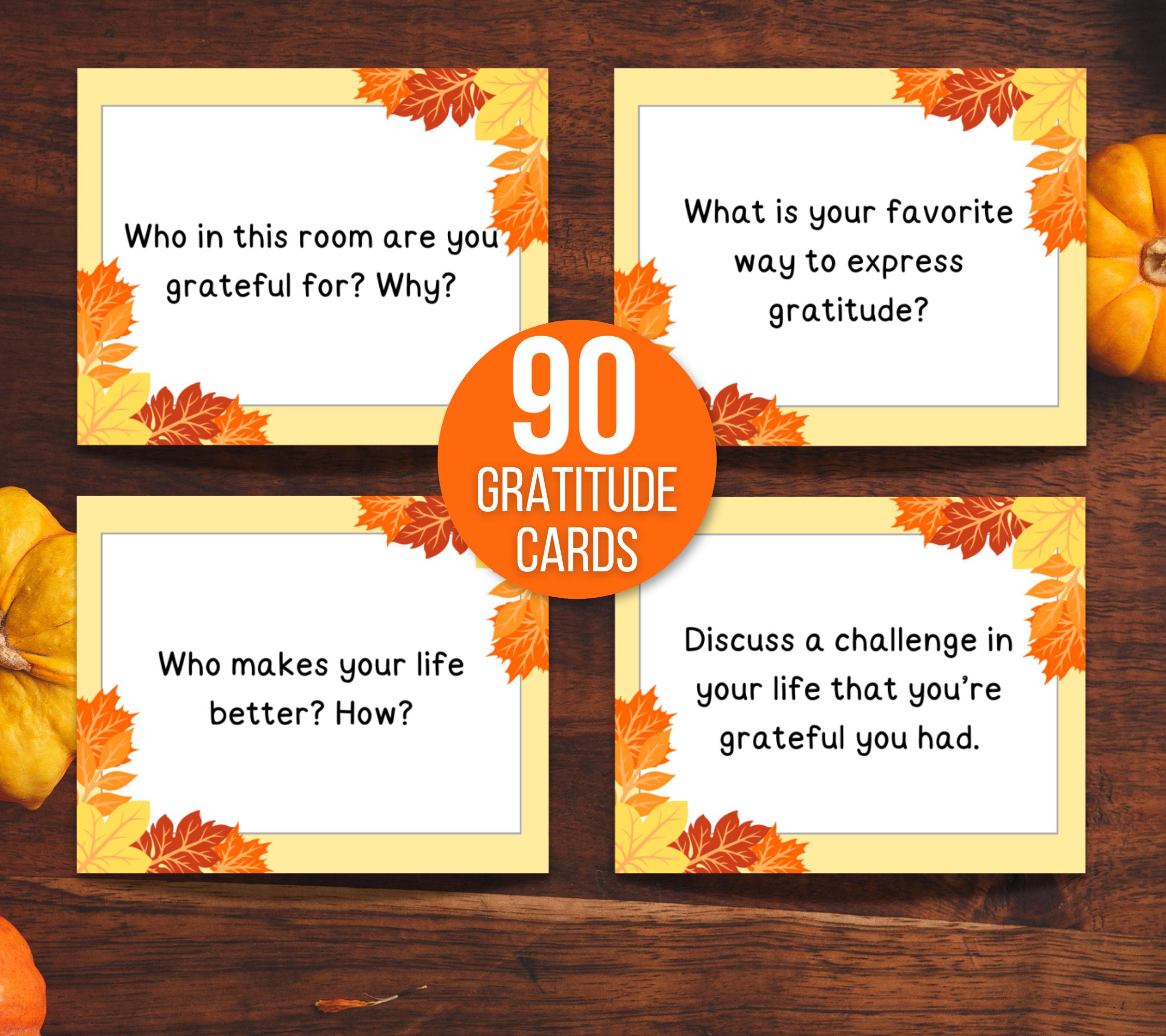 195 Thanksgiving Conversation Cards, Gratitude Conversation Cards ...