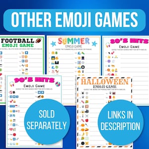 Emoji Games Bundle, Emoji Party Games, Emoji Games, Fun Emoji Printable ...