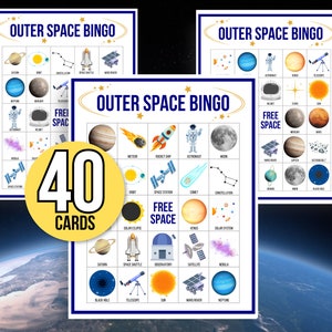 Outer Space Bingo, Solar System Bingo, Astronomy Bingo, 40 Printable ...