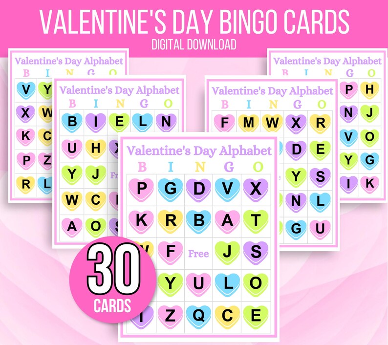 Valentine's Day Bingo Game for Kids: Instant Digital Download ...