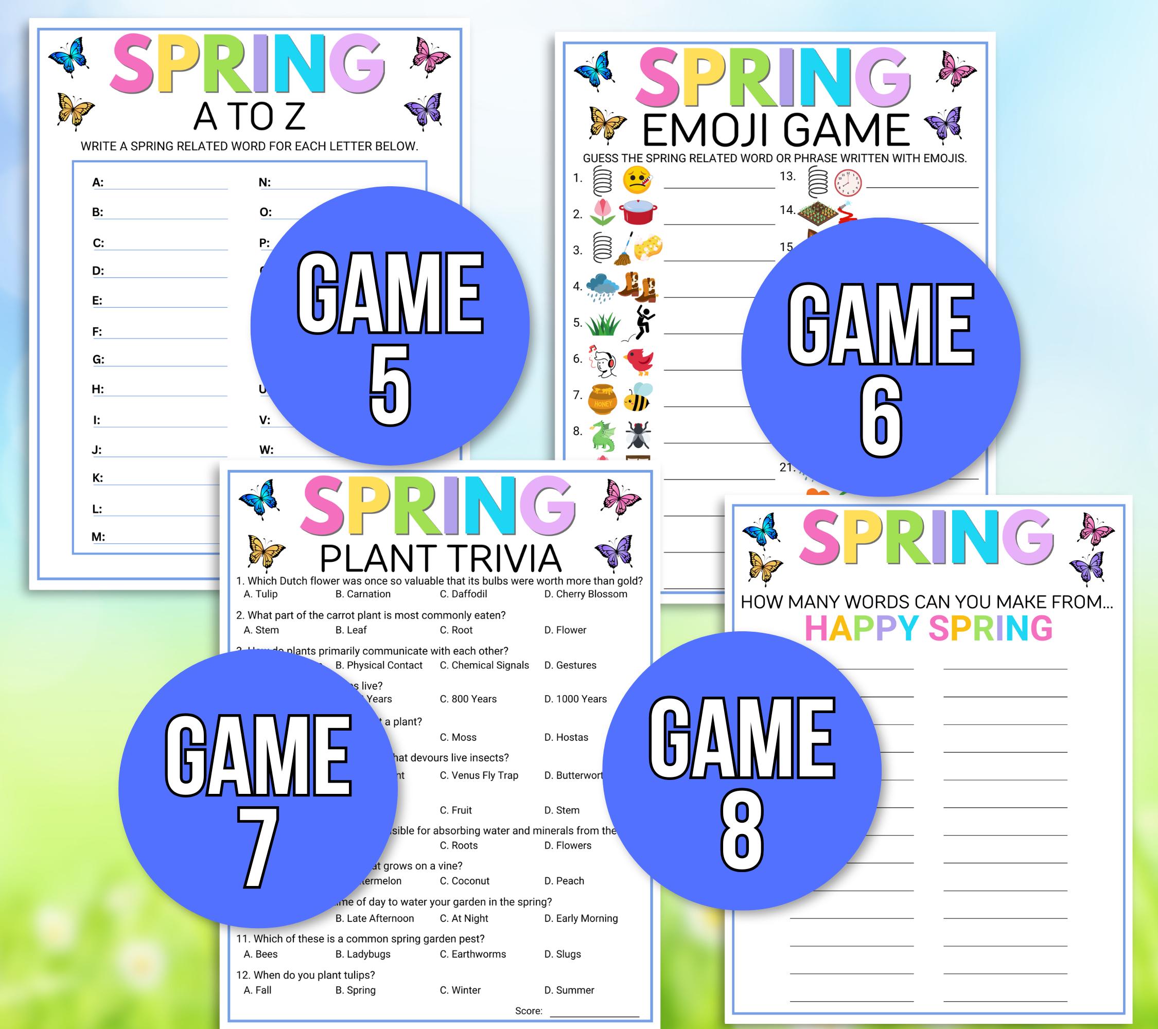 Spring Party Games, Spring Party Games for Kids, Spring Activities ...