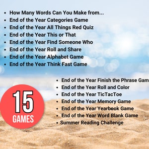 End of Year Party Games, Last Day of School Game Bundle, End of School ...