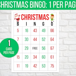 300 Christmas Bingo Cards, 1, 2, or 4 per Page, Christmas Party Game ...