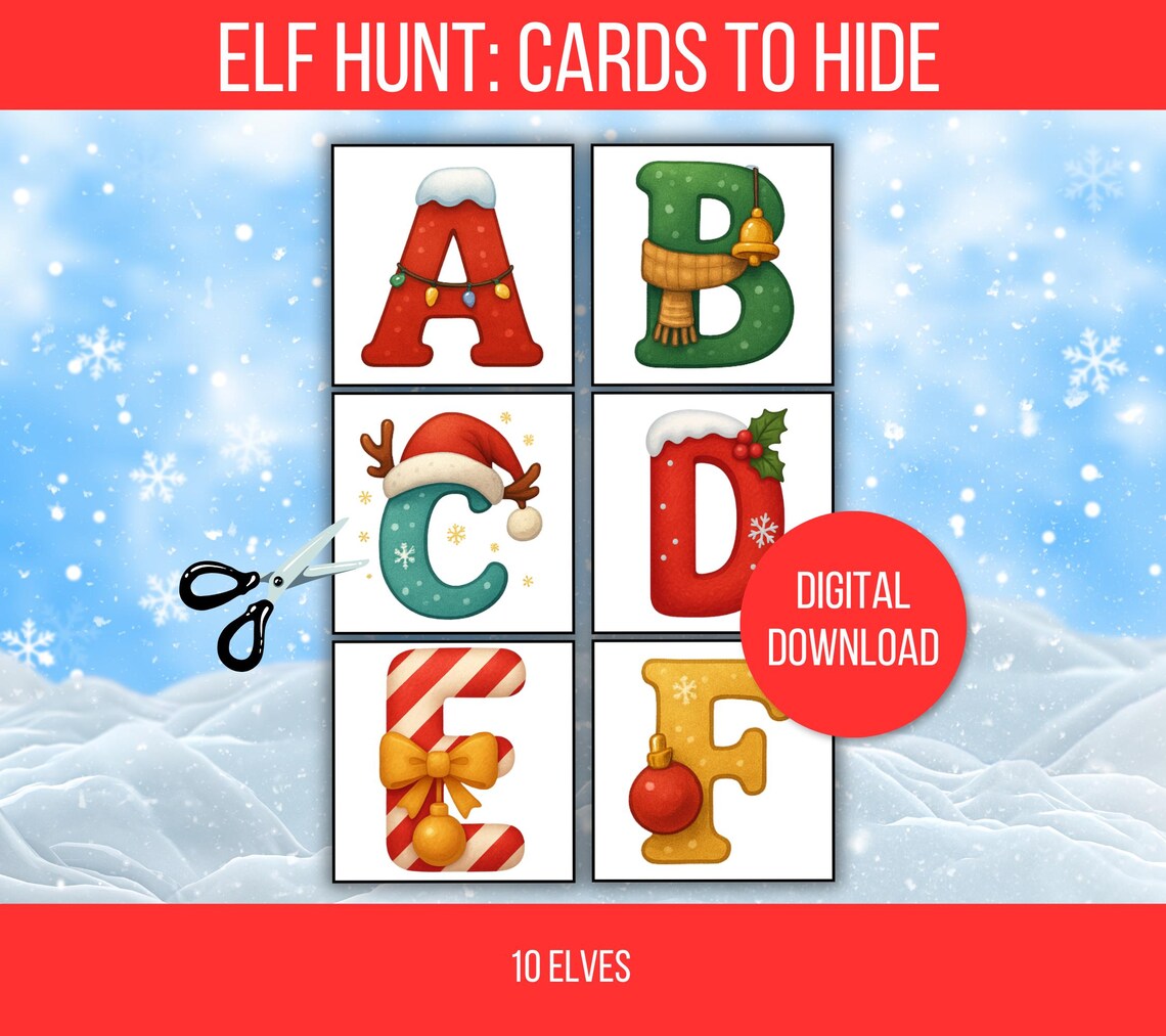 Christmas Scavenger Hunt, Elf-abet Hunt Game, Christmas Treasure Hunt ...