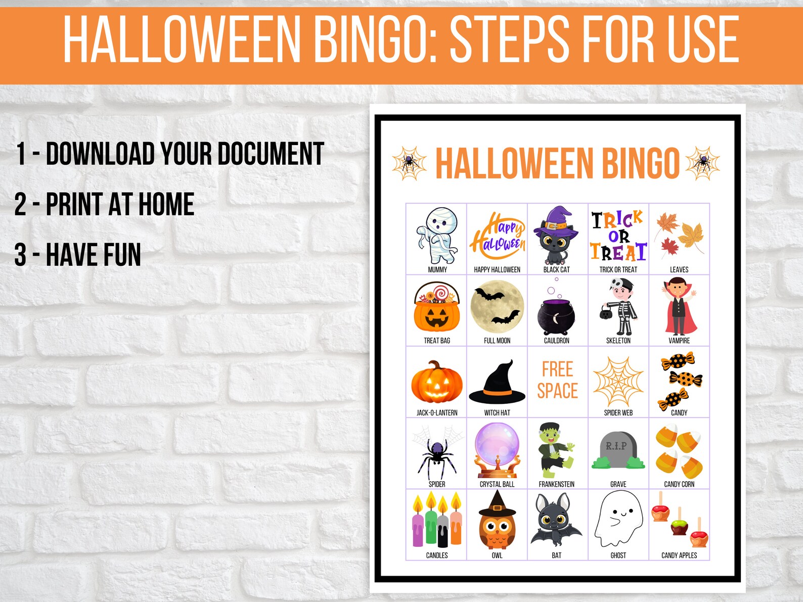 Halloween Bingo 30 Halloween Bingo Cards Halloween Activity - Etsy