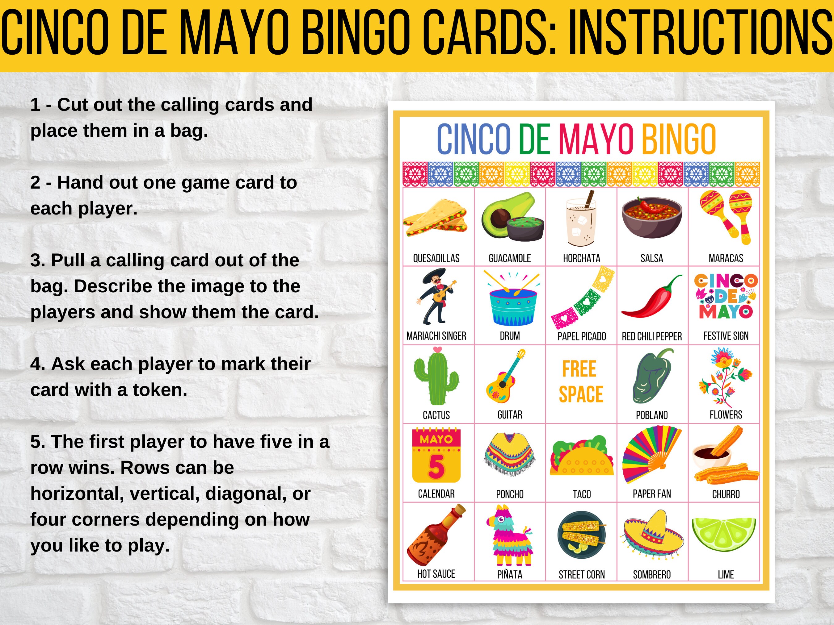 Cinco De Mayo Bingo 30 Printable Cinco De Mayo Bingo Cards - Etsy