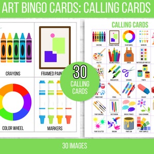Art Bingo, 30 Printable Art Bingo Cards, Art Game, Art Party Game, Art ...