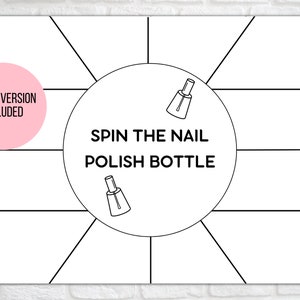 Spin the Nail Polish Bottle Printable Game, Girls Party Game, Spa Party ...