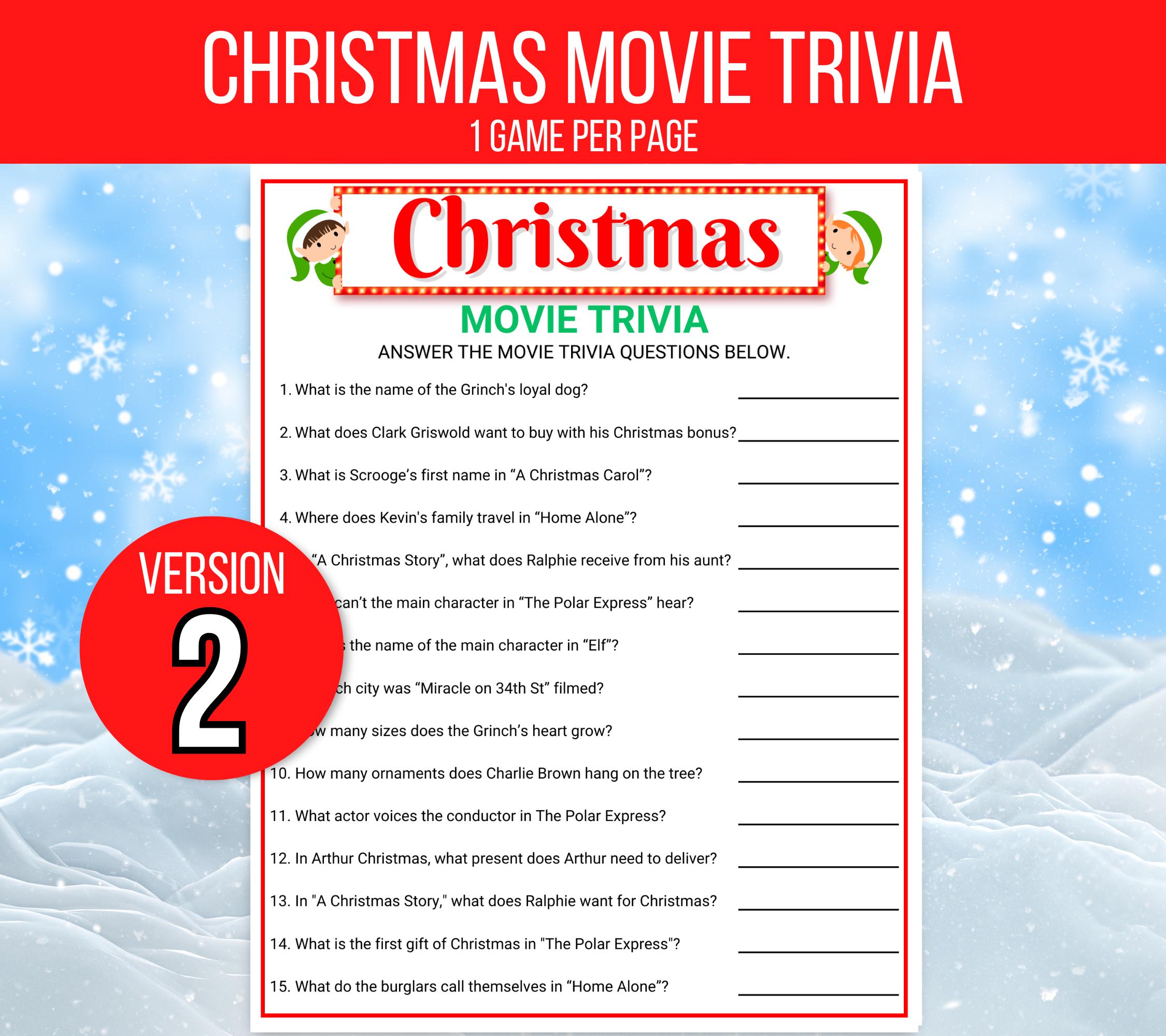 Christmas Movie Quote Trivia Game, Christmas Movie Trivia, Christmas ...