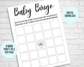 Blank Baby Shower Bingo Cards Baby Bingo Game Cards Baby - Etsy