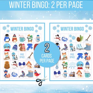 Winter Bingo, 30 Printable Winter Bingo Cards, Winter Activity for Kids ...