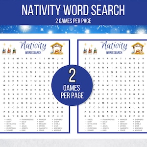 Nativity Word Search, Fun Nativity Game, Printable Nativity Game ...