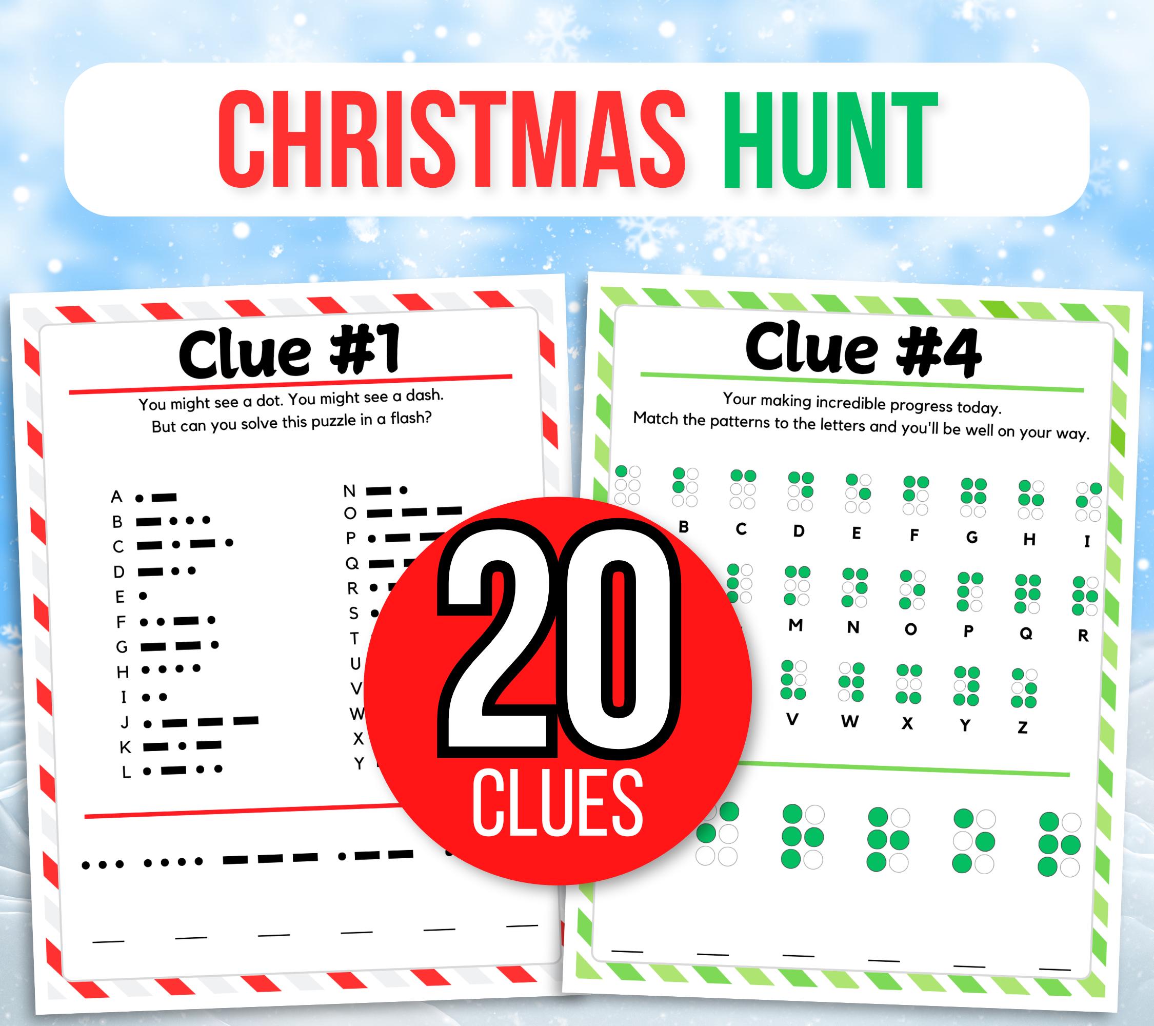 Christmas Scavenger Hunt for Teens, Difficult Christmas Treasure Hunt ...