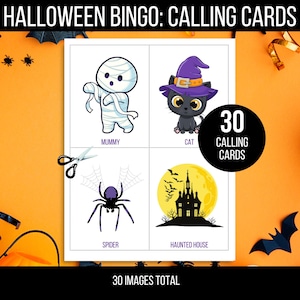 Halloween Bingo, 50 Halloween Bingo Cards, Halloween Games, Kids ...