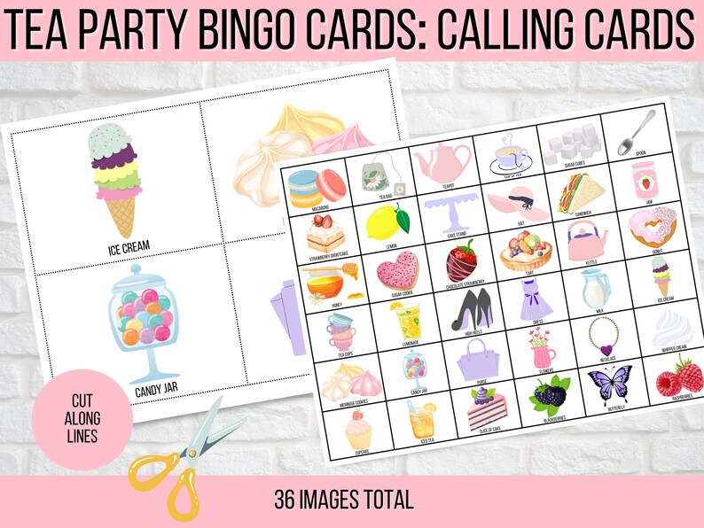 Tea Party Bingo 40 Unique Printable Tea Party Bingo Cards - Etsy