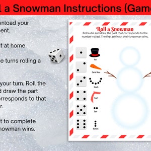 Roll a Christmas Tree Game Printable, Roll a Snowman, Roll a Dice ...