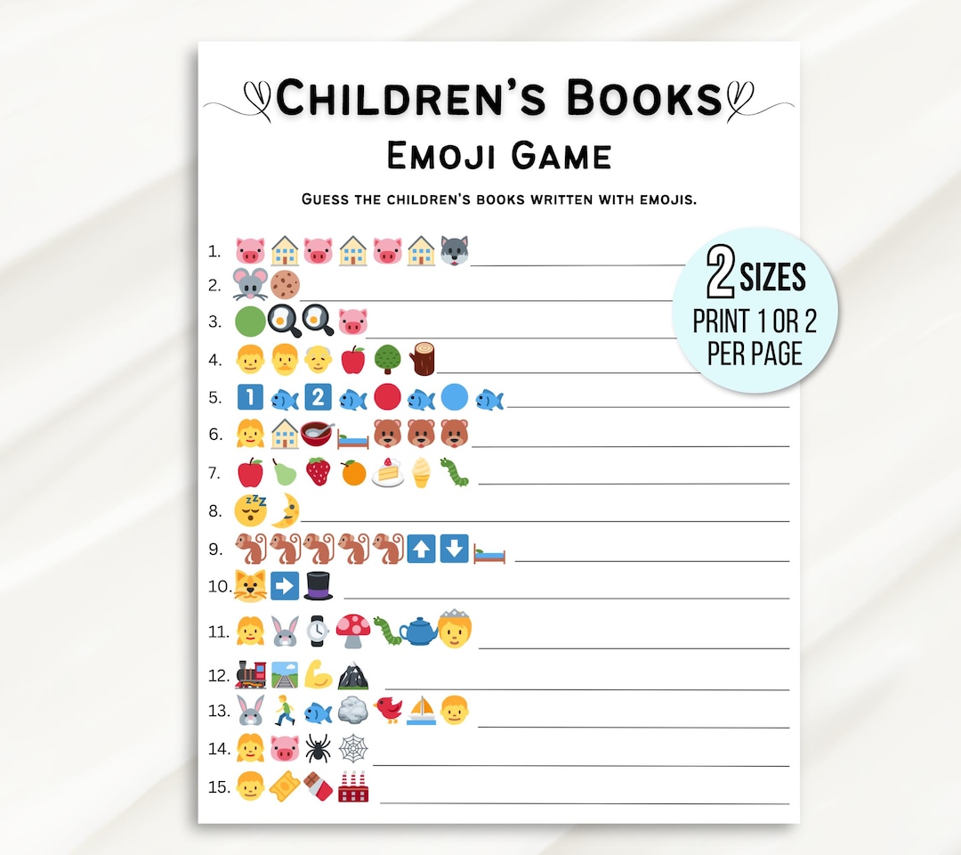 Children's Book Emoji Game, Emoji Children's Book Game, Baby Book Emoji ...