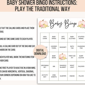 60 Fall Baby Shower Bingo Cards, Fall Baby Shower Games, Little Pumpkin ...