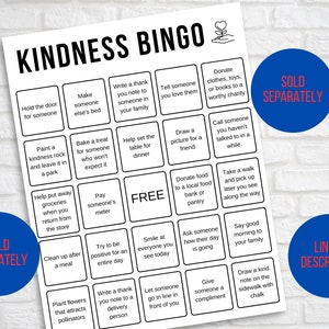 Kindness Bingo, 3 Kindness Bingo Cards, Acts of Kindness Bingo, Kid's ...