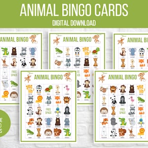 Animal Bingo, 30 Printable Animal Bingo Cards, Animal Party Game ...