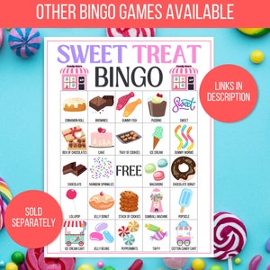 Candy Bingo, 30 Printable Candy Bingo Cards, Sweet Treats Bingo, Candy ...