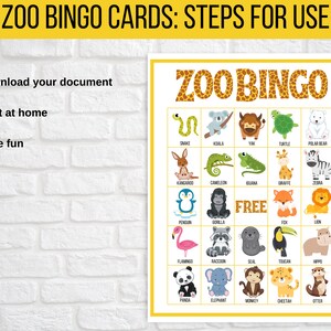 Zoo Bingo, 30 Printable Zoo Bingo Cards, Zoo Party Game, Zoo Activity ...