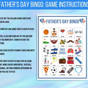 Printable Father's Day Bingo, 30 Father's Day Bingo Cards, Father's Day ...