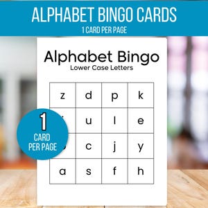 Alphabet Bingo, 100 Printable Alphabet Bingo Cards, ABC Practice, ABC ...