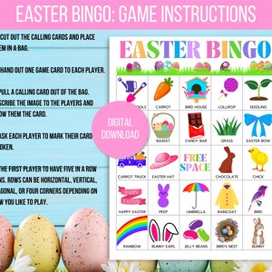 Easter Bingo, 30 Printable Easter Bingo Cards, Easter Activity for Kids ...