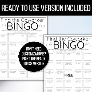 Coworker Bingo, Get to Know You Bingo, Employee Bingo Game, Find ...