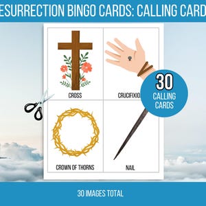 Resurrection Bingo, 50 Religious Easter Bingo Cards, Easter Bible Bingo ...