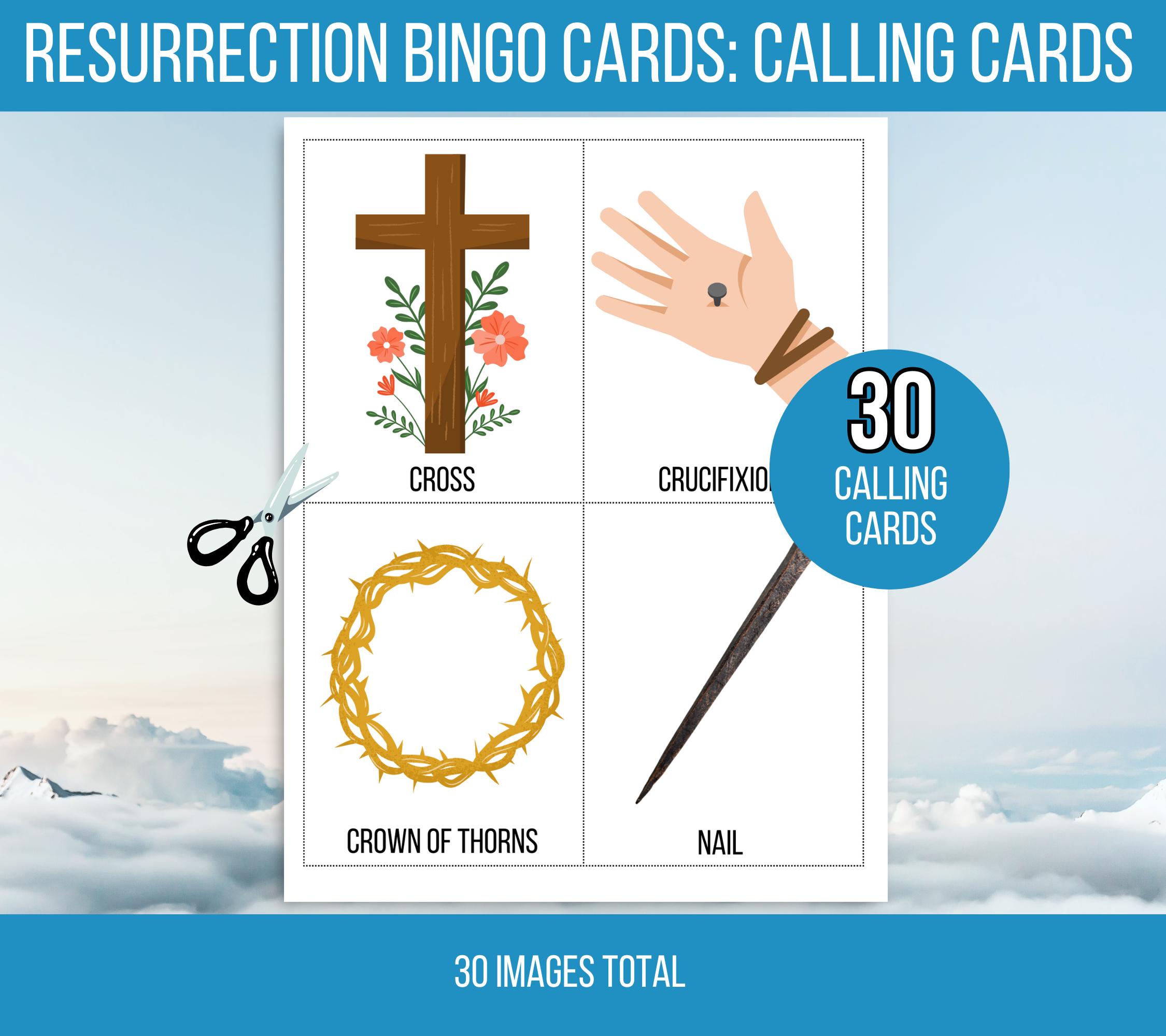 Resurrection Bingo, 50 Religious Easter Bingo Cards, Easter Bible Bingo ...