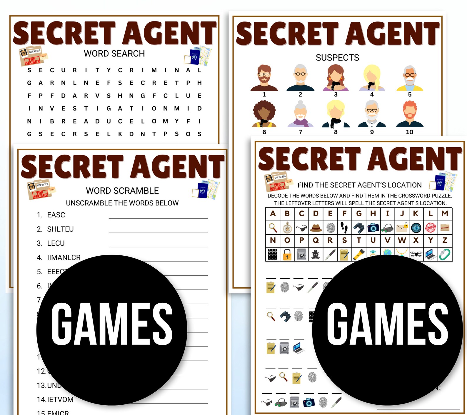 Secret Agent Games, Spy Games, Secret Agent Party Games, Secret Agent ...