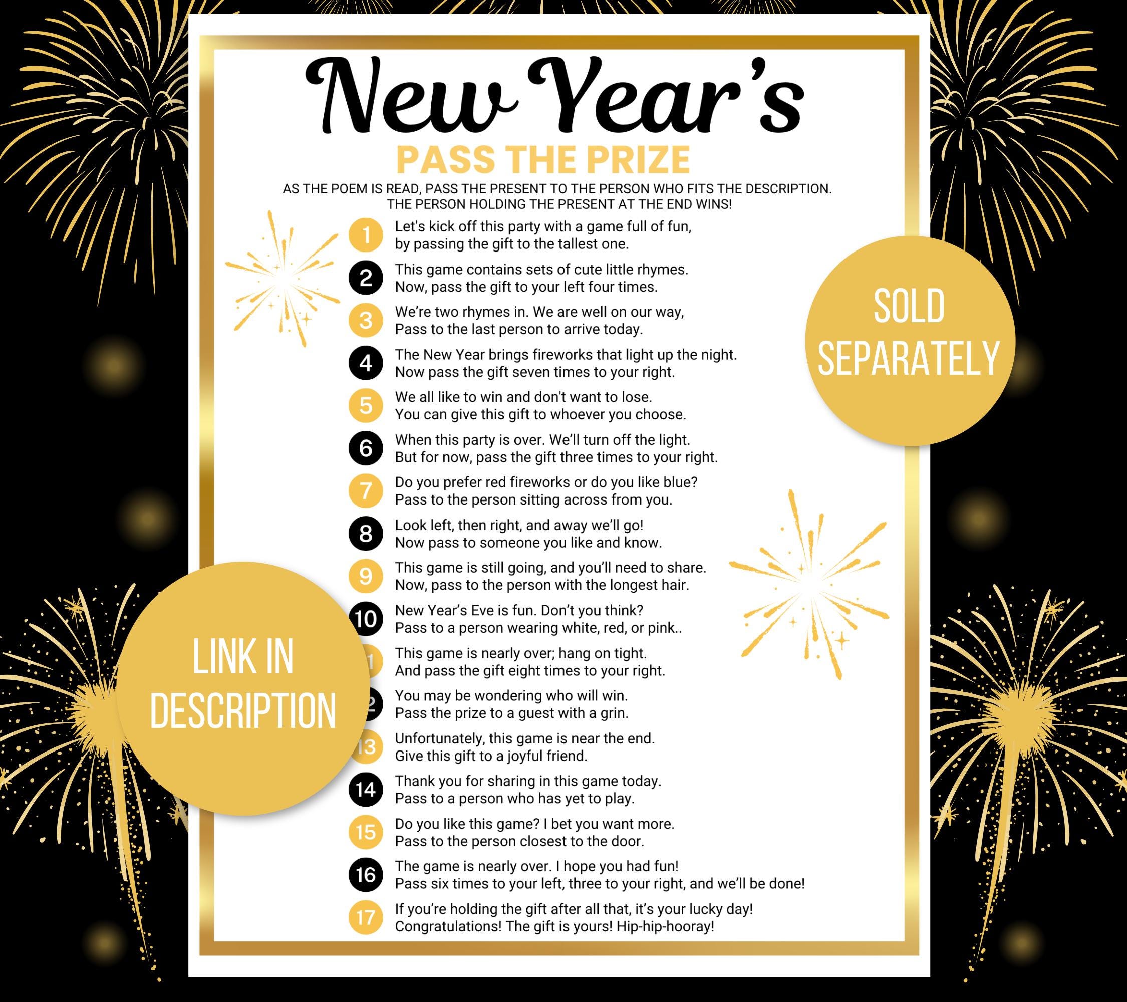 New Year's Bingo, 30 Happy New Year's Eve Bingo Cards, New Year's ...