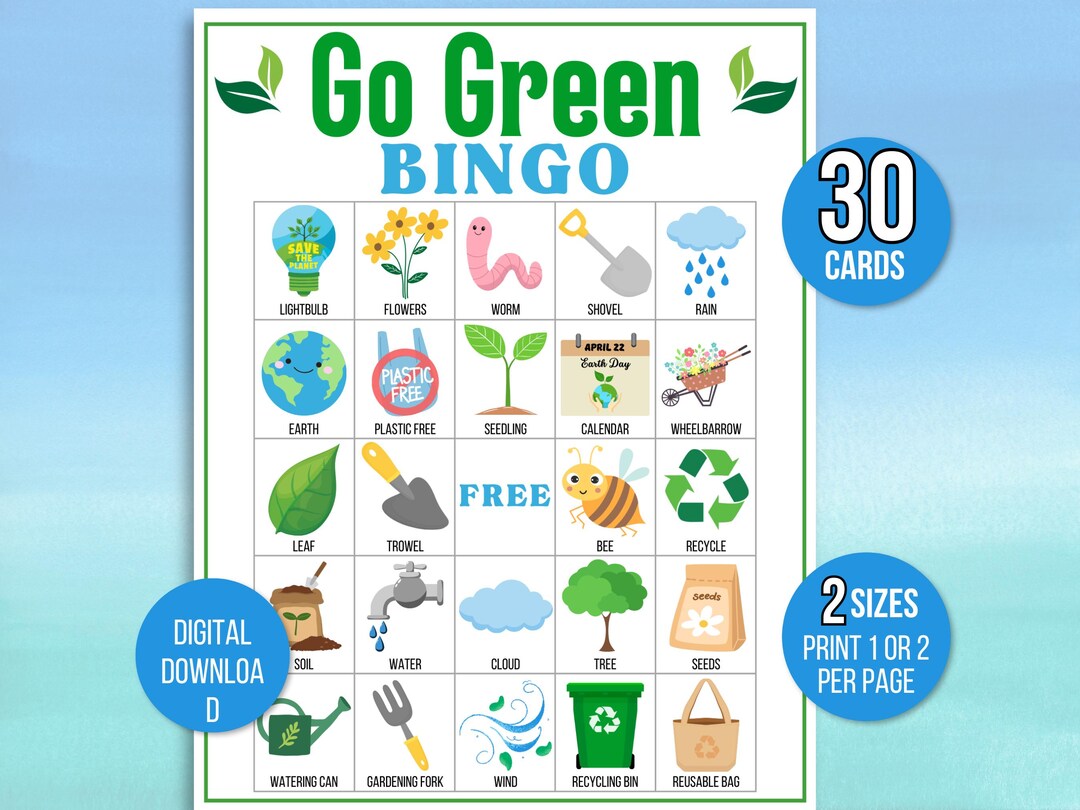 Earth Day Bingo, Earth Day Game, Earth Day Party Activity, Earth Day ...