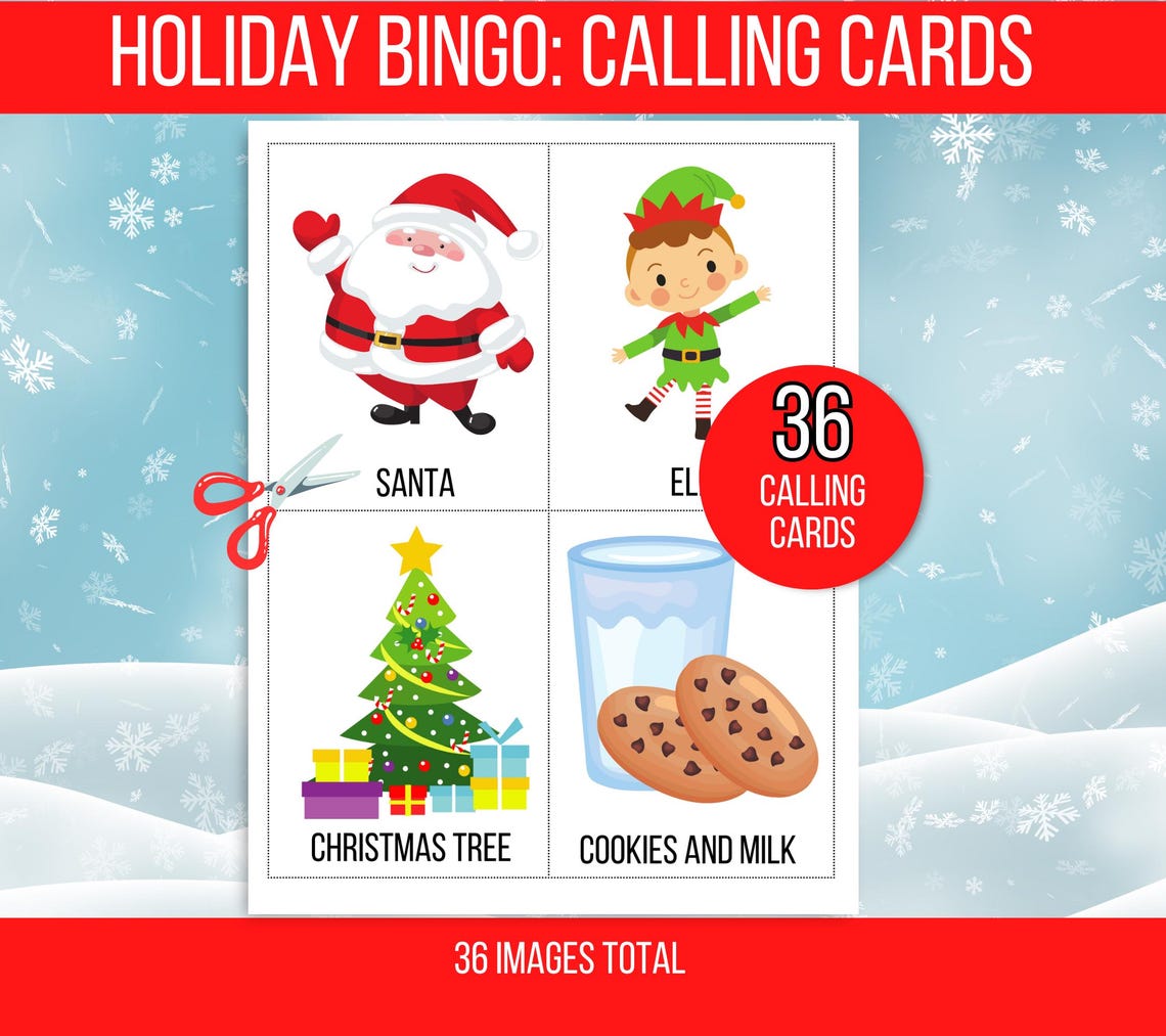Holiday Bingo, 100 Holiday Bingo Cards, Christmas Bingo, Christmas ...